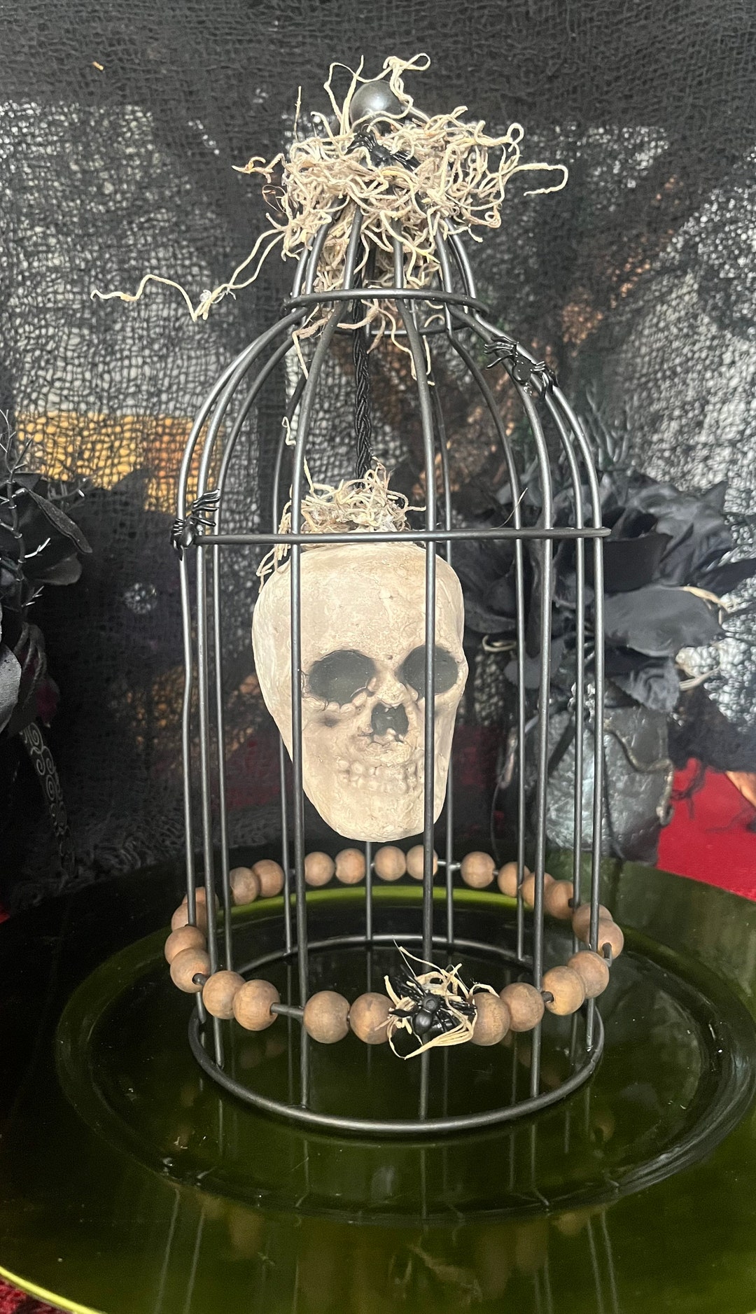 Skeleton Skull in Cage/gothic Skull - Etsy