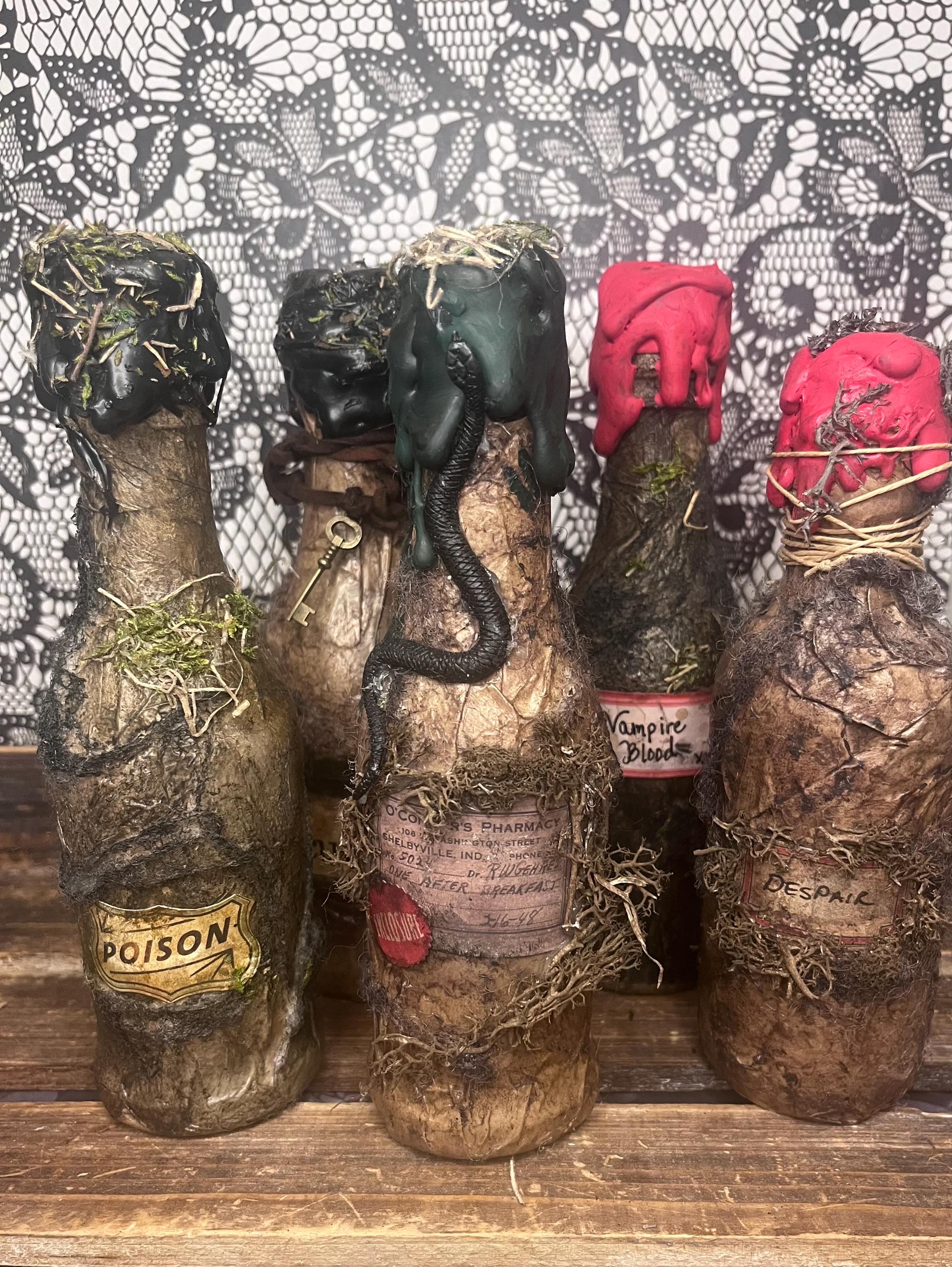 Potion Bottle/creepy RX, Halloween Apothecary Bottle, Snake - Etsy