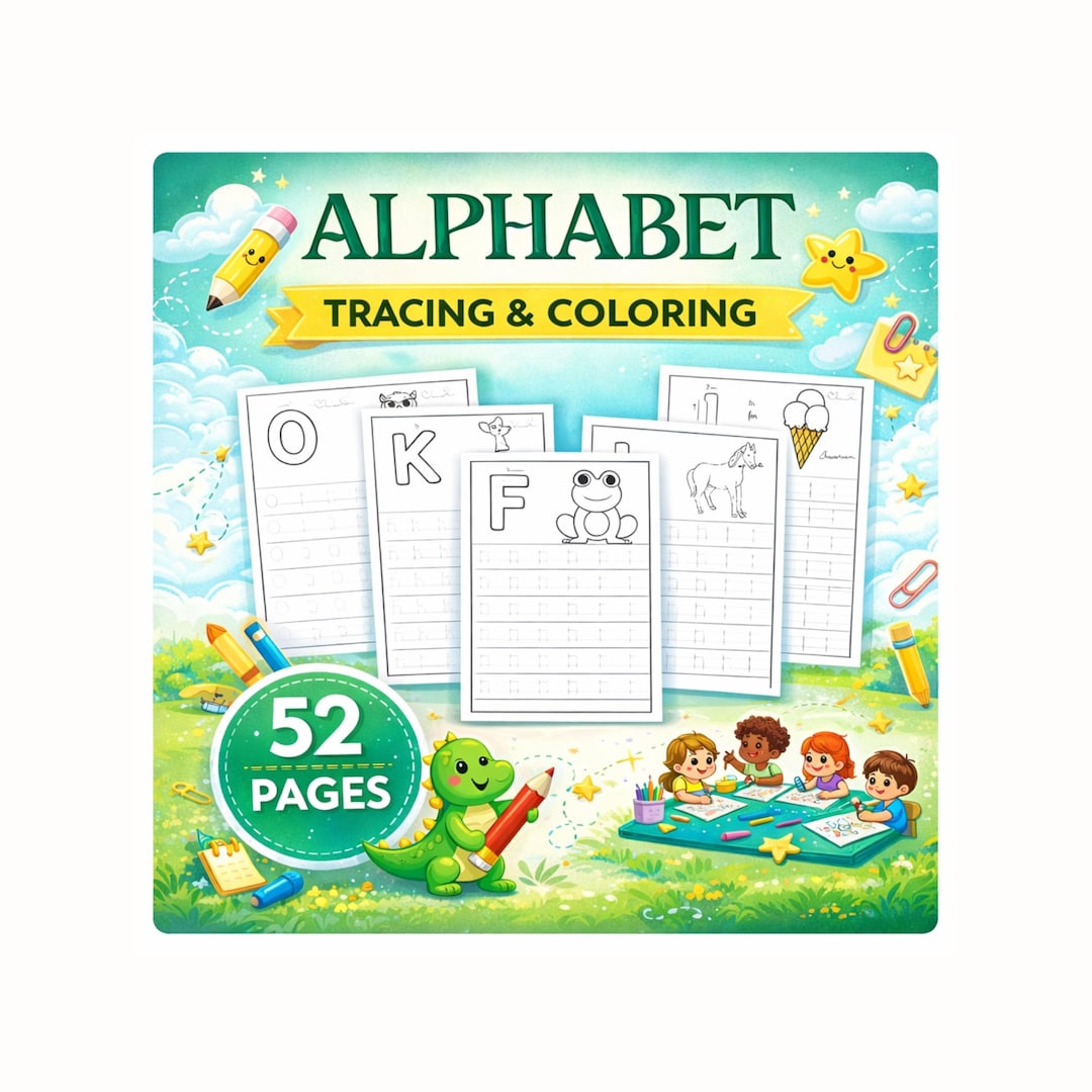 Alphabet Tracing & Coloring Book | Printable Letters for Kids | Digital ...