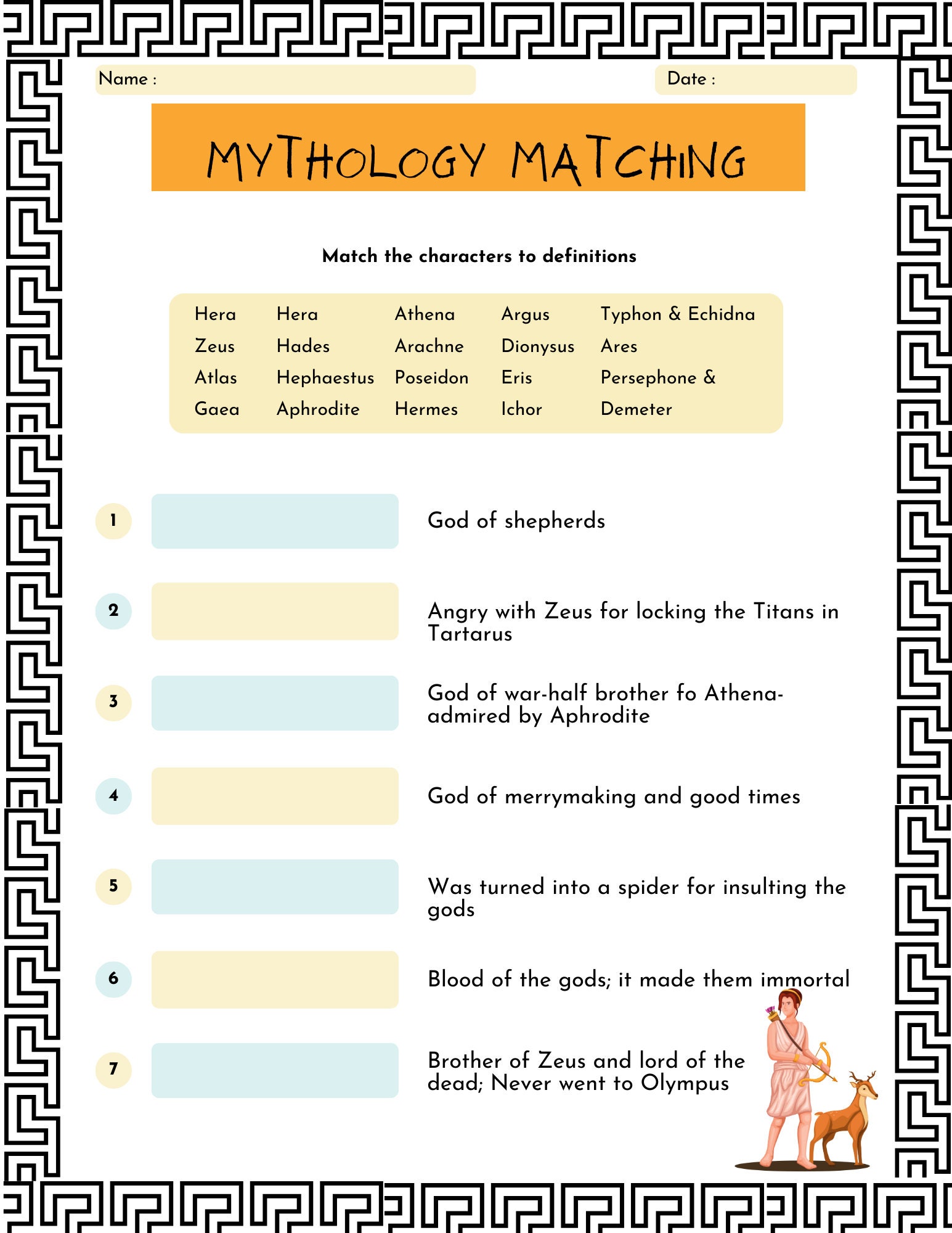 Explore Ancient Greece With Printable Games, Trivia and Worksheets ...