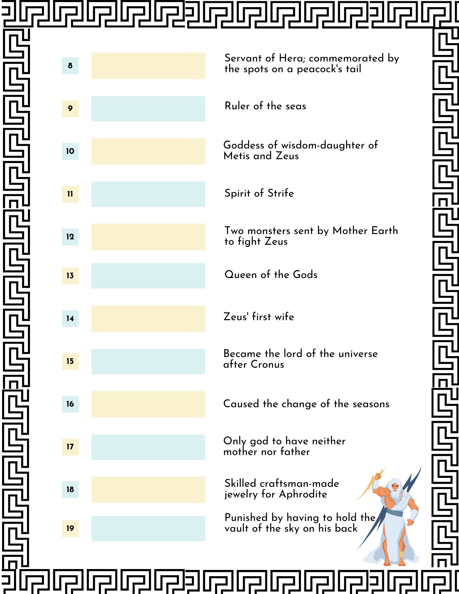 Explore Ancient Greece With Printable Games, Trivia and Worksheets ...