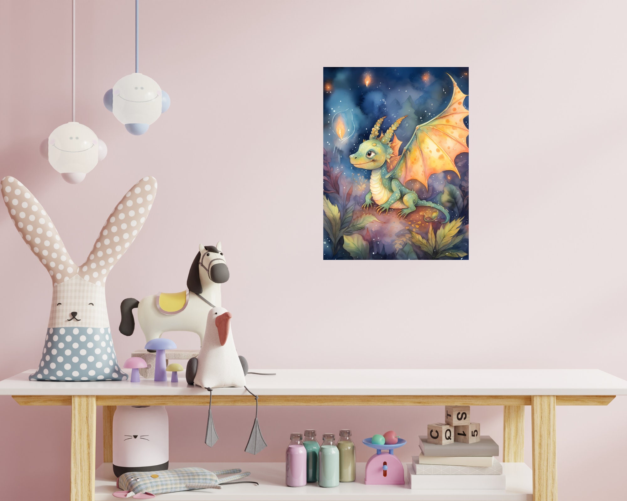 Cute Baby Dragon Poster | for Kids Room & Nursery - Etsy