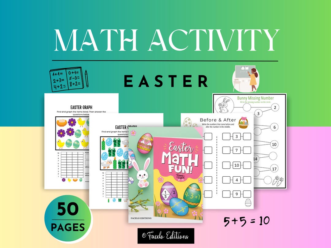 Easter Math Activity Worksheets for Kids | Kindergarten and Grade 1 ...