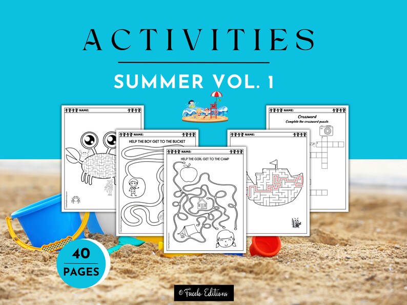 Summer Activities for Kids | Printable Games & Puzzles PDF | 40 Fun ...