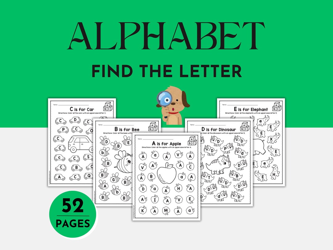 Find the Letter Game | Alphabet Recognition Worksheets | Printable ABC ...
