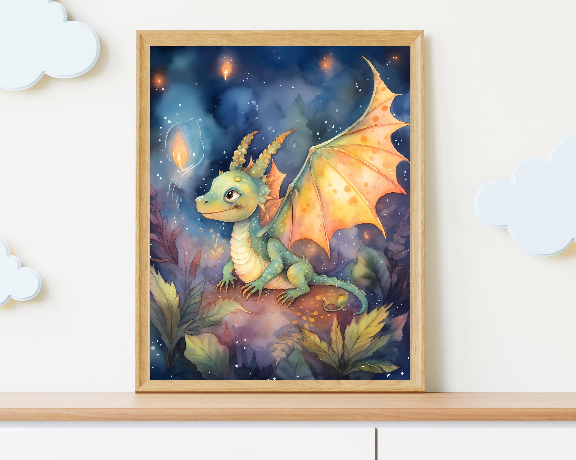 Cute Baby Dragon Poster | for Kids Room & Nursery - Etsy