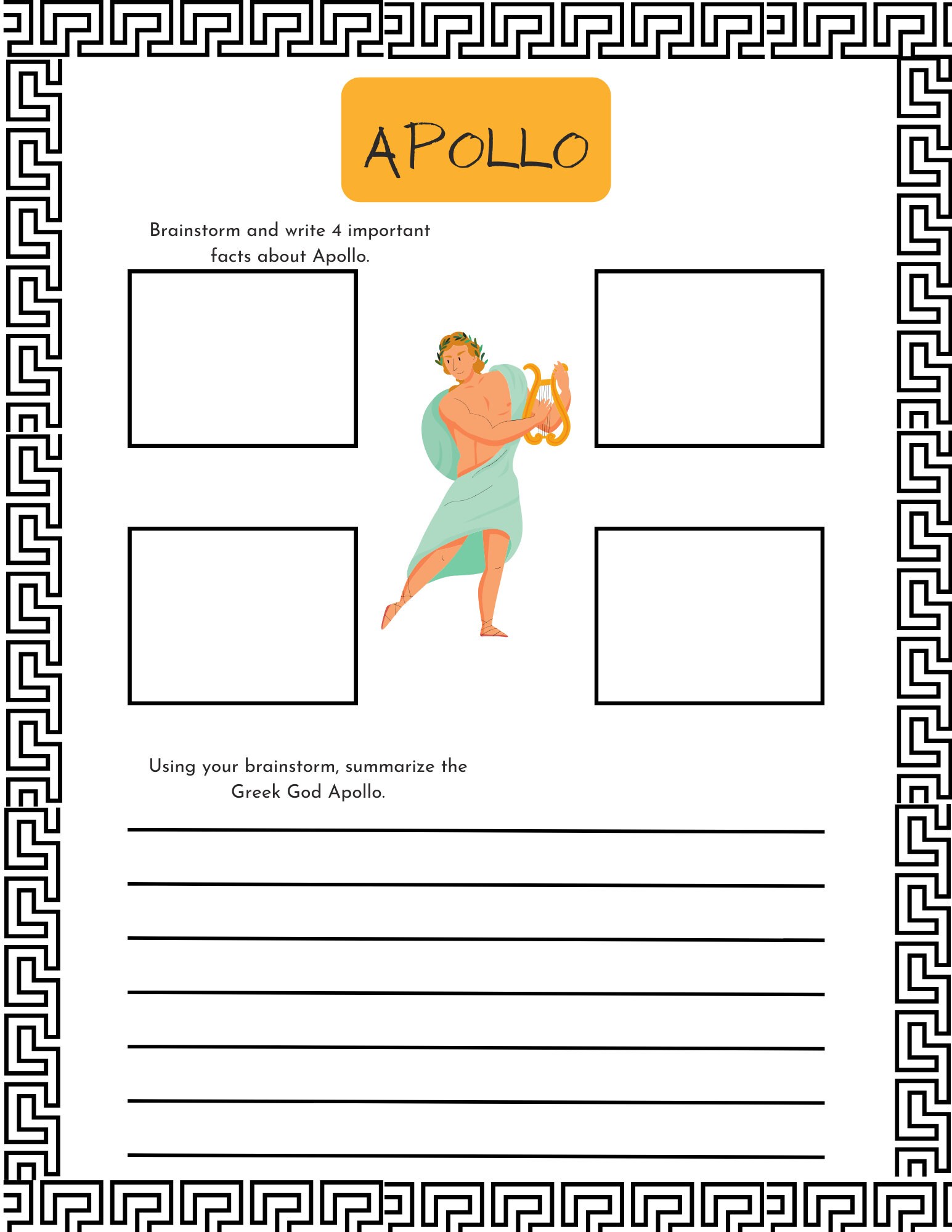 Explore Ancient Greece With Printable Games, Trivia and Worksheets ...