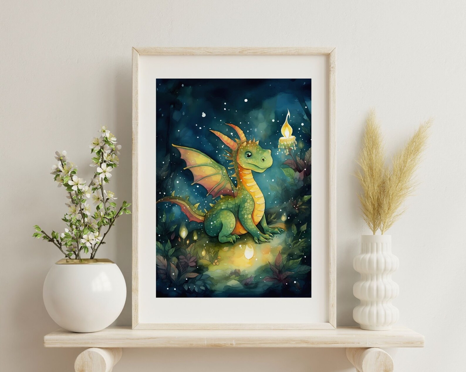 Cute Baby Dragon Poster | Kids Room Digital Wall Art Print - Etsy