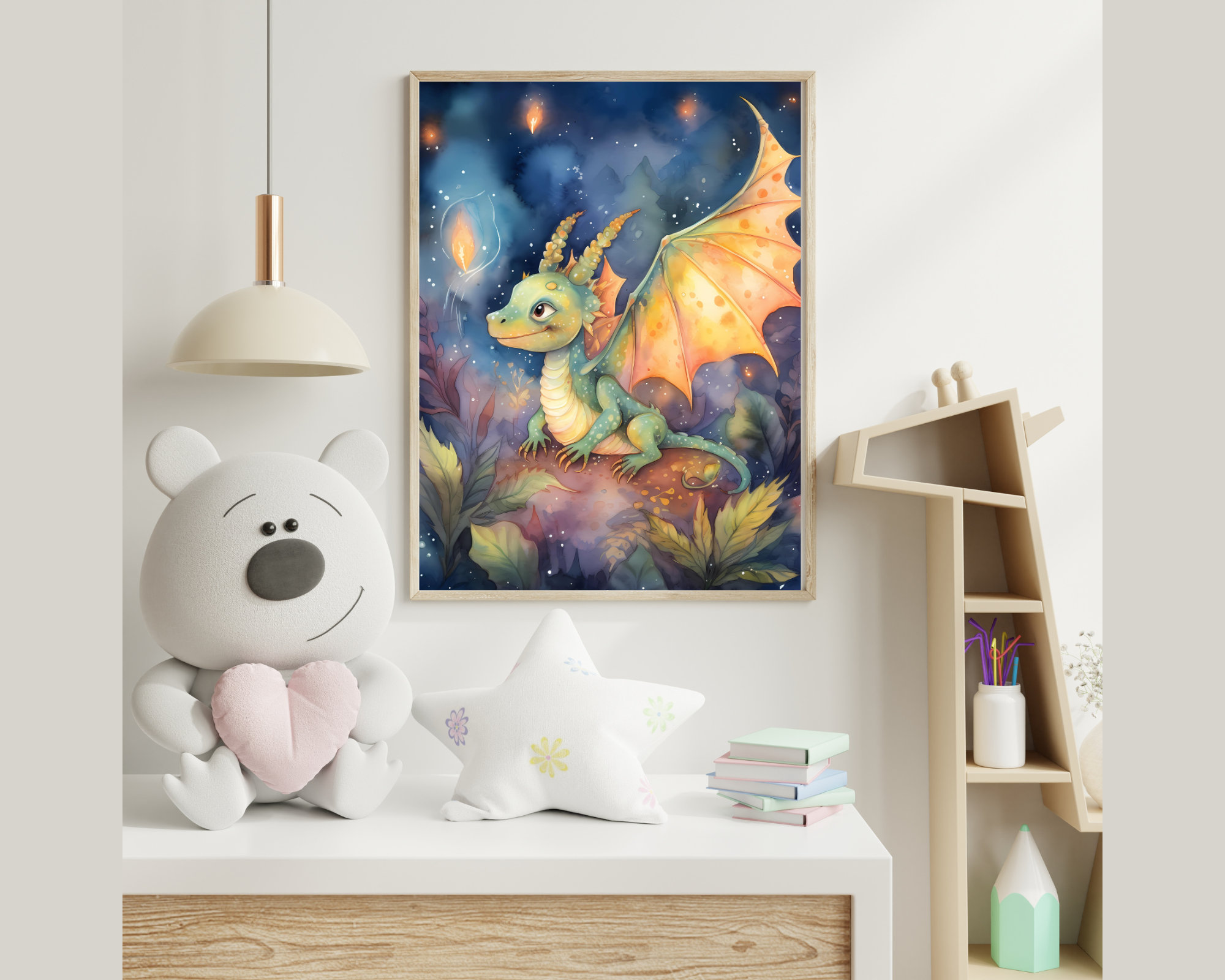 Cute Baby Dragon Poster | for Kids Room & Nursery - Etsy