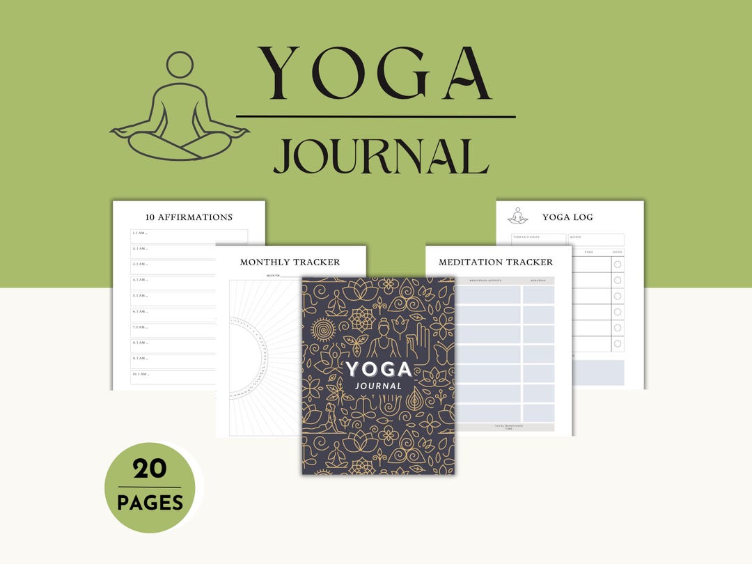 Yoga Journal | Printable Wellness and Mindfulness Tracker | Digital ...