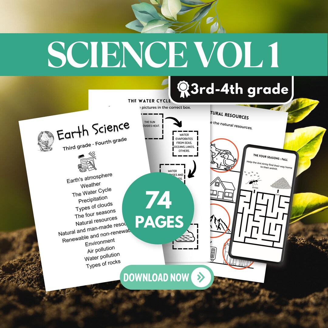 Earth Science Worksheets | 3rd & 4th Grade | A4 PDF Printable - Etsy Canada