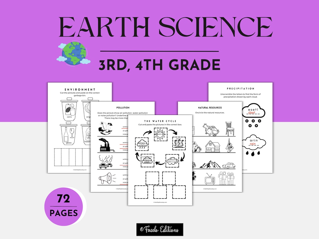 Earth Science Worksheets | 3rd & 4th Grade | A4 PDF Printable - Etsy