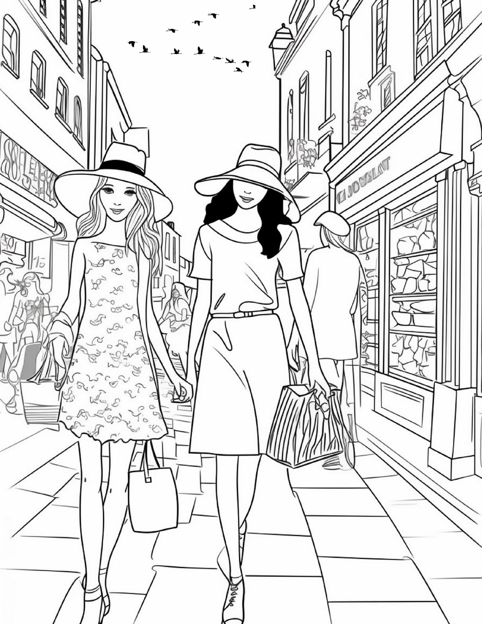 Fashion Coloring Book | Stylish Outfit Illustrations | Digital Download ...