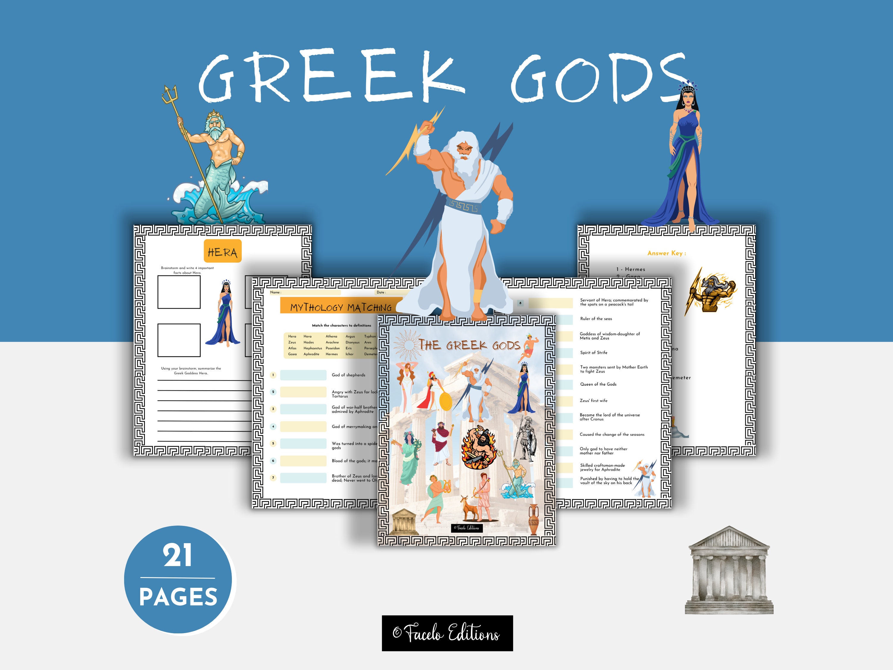 Explore Ancient Greece With Printable Games, Trivia and Worksheets ...