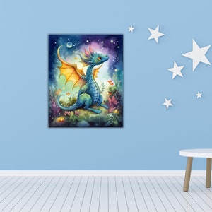 Cute Baby Dragon Poster | Digital Wall Art for Kids Room & Nursery - Etsy