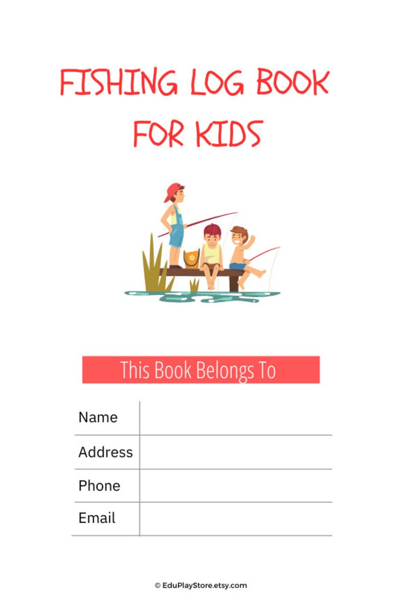 Kids Fishing Log Book | Printable Fish Tracker & Diary | Digital ...