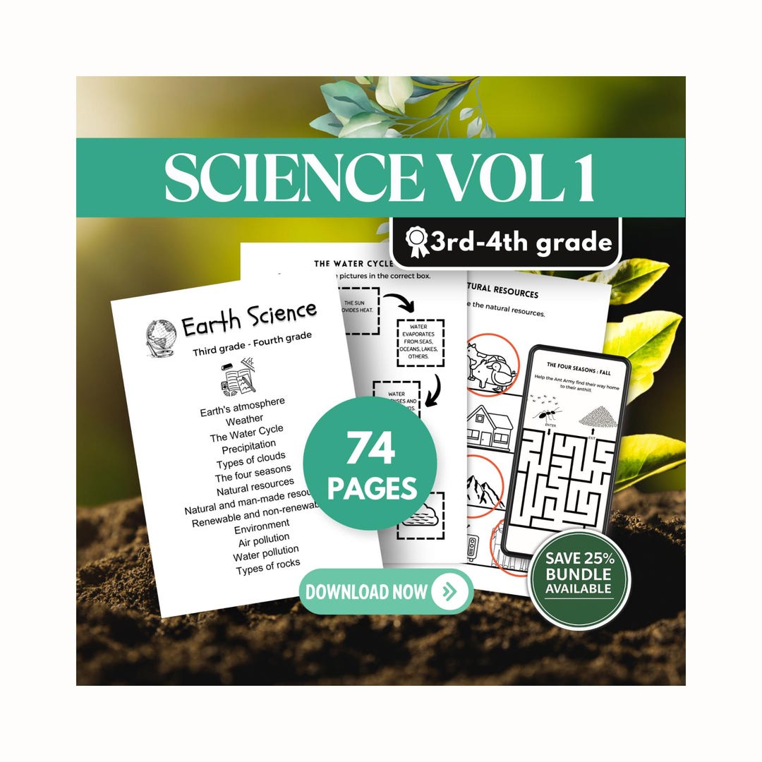 Earth Science Worksheets | 3rd & 4th Grade | A4 PDF Printable - Etsy