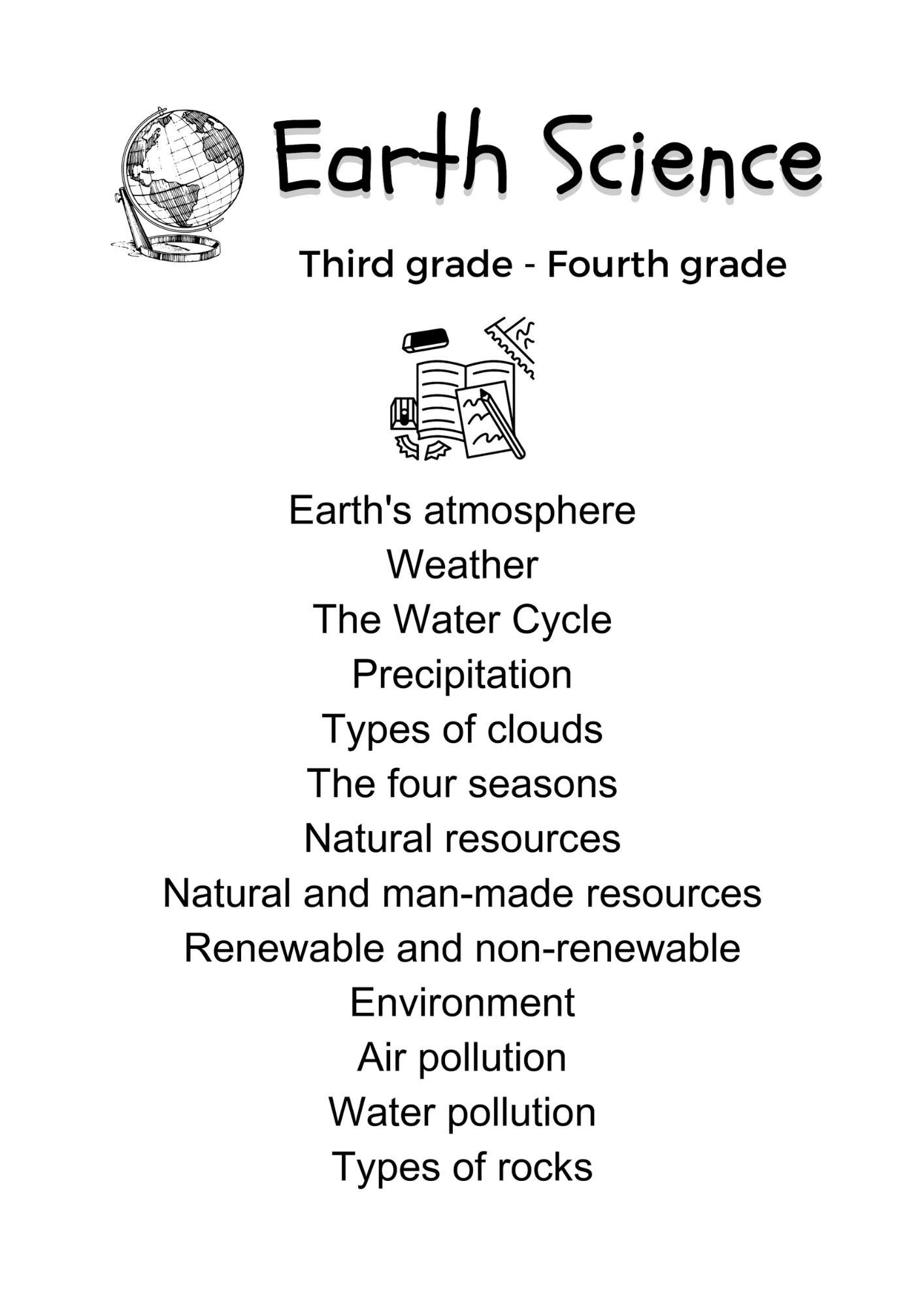 Earth Science Worksheets | 3rd & 4th Grade | A4 PDF Printable - Etsy