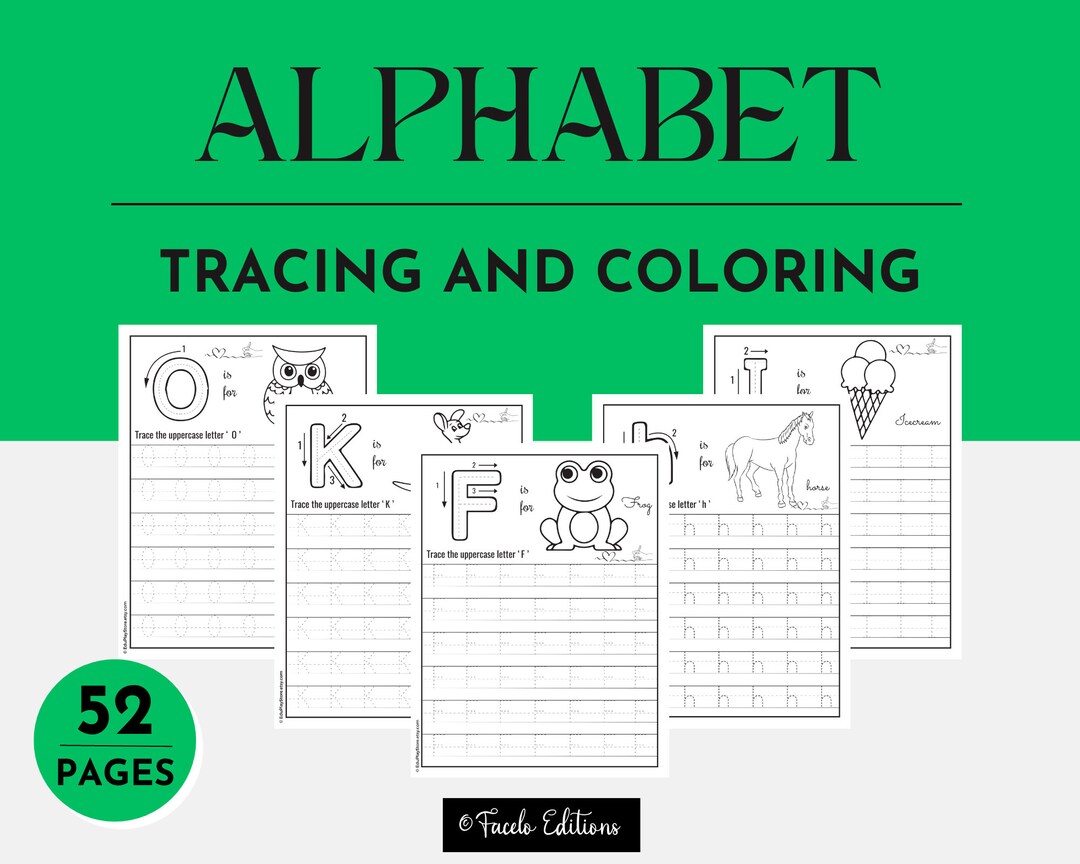 Explore the Alphabet Tracing & Coloring Book : an Engaging - Etsy