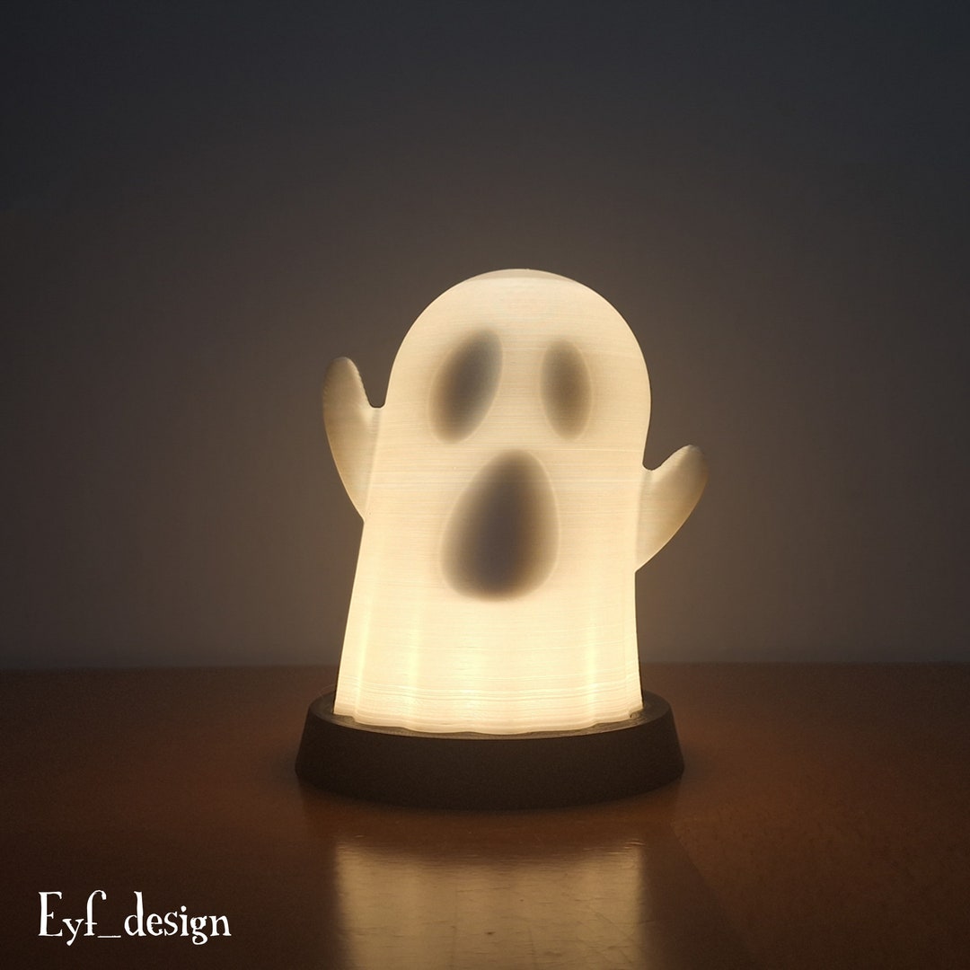 Ghost Desk Lamp Spooky Halloween Decor, Unique Night Light, 3D Printed ...
