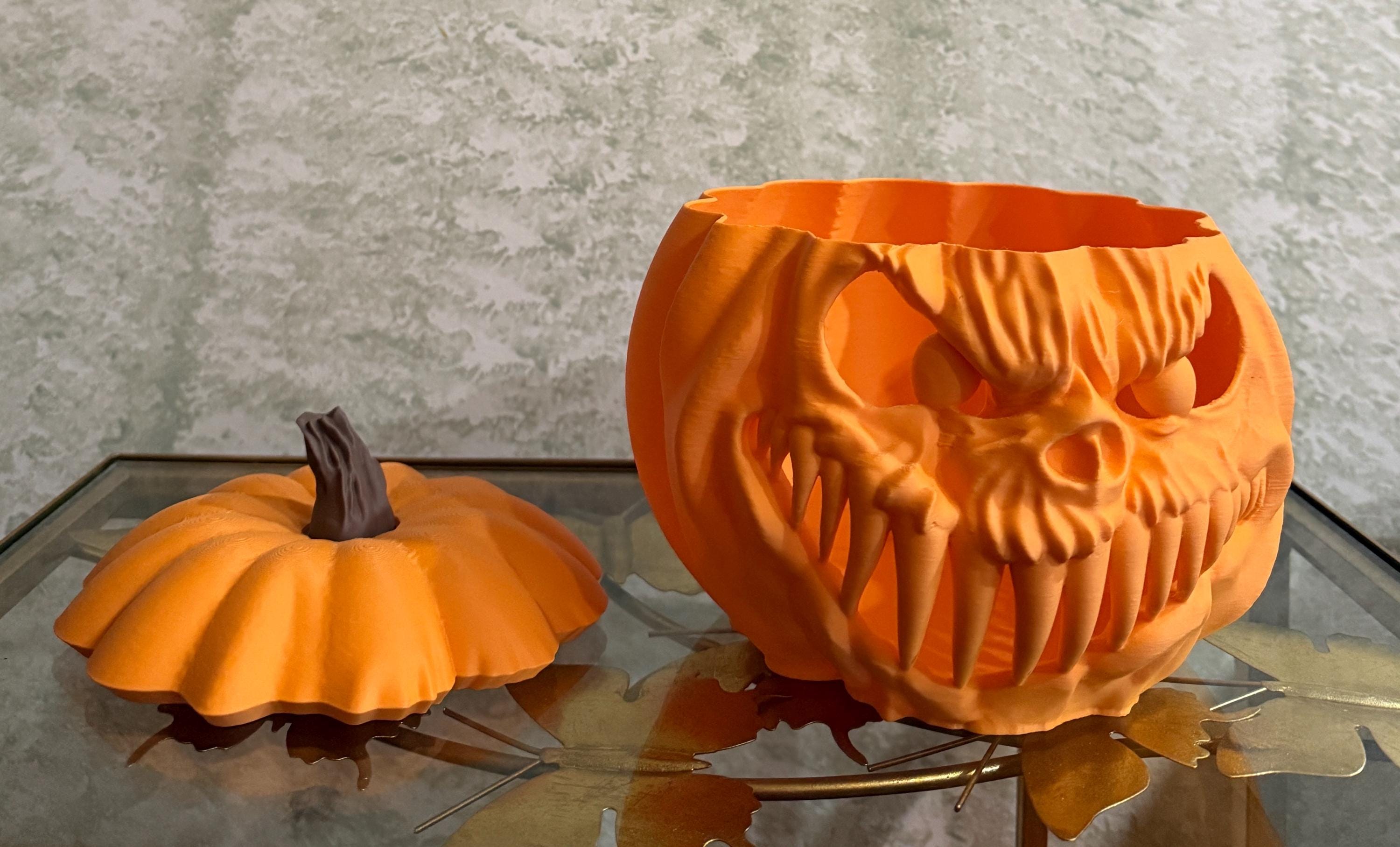 Spooky 3D Printed Jack-o'-lantern | Halloween Pumpkin Decoration - Etsy