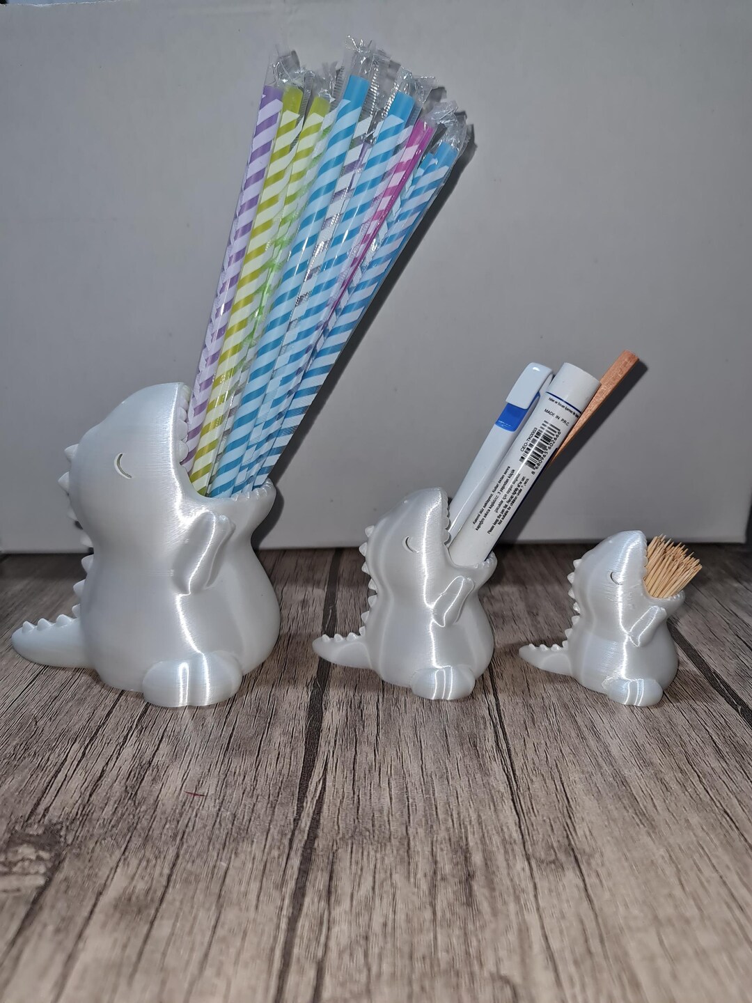 Dinosaur Pencil Holder-t-rex Pencil Holder-dino Straw Holder-t-rex ...