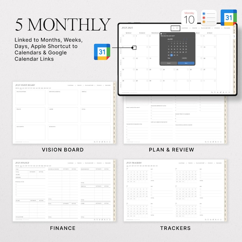 2025 2026 Mid Year Life Planner Minimalist Goodnotes Dated Digital ...