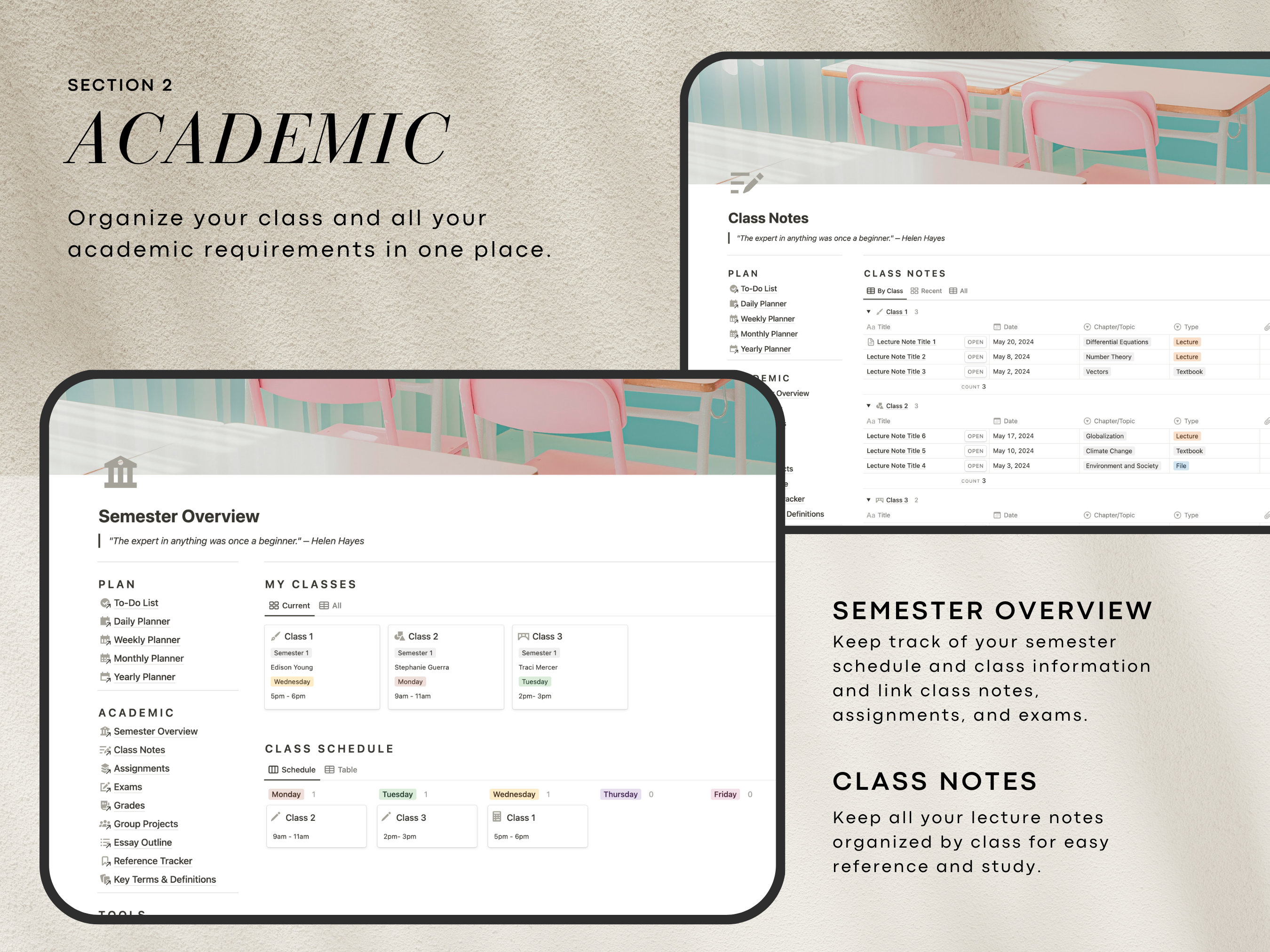 Notion Academic Planner Ultimate Student Planner Notion Template ...
