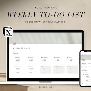 Notion Simple Weekly to Do List Notion Digital Planner Notion Template Daily Weekly Checklist ...
