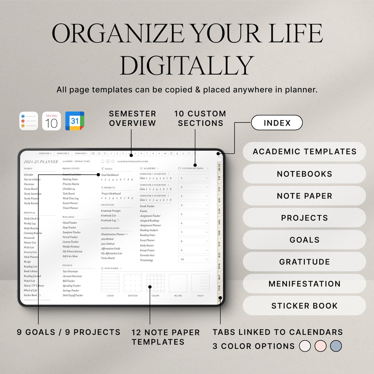 2025-2026 Academic Digital Planner: Student Life Organizer (goodnotes ...