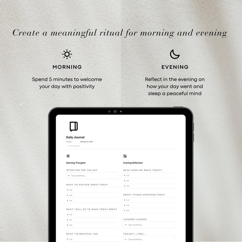 Notion Gratitude Journal Template Digital Journal Notion Daily Journal ...