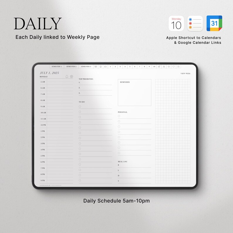 2025-2026 Academic Digital Planner: Student Life Organizer (goodnotes ...