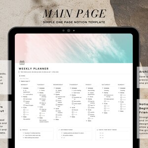 Notion Weekly Planner Template: Simple Digital To-do List (PDF) - Etsy