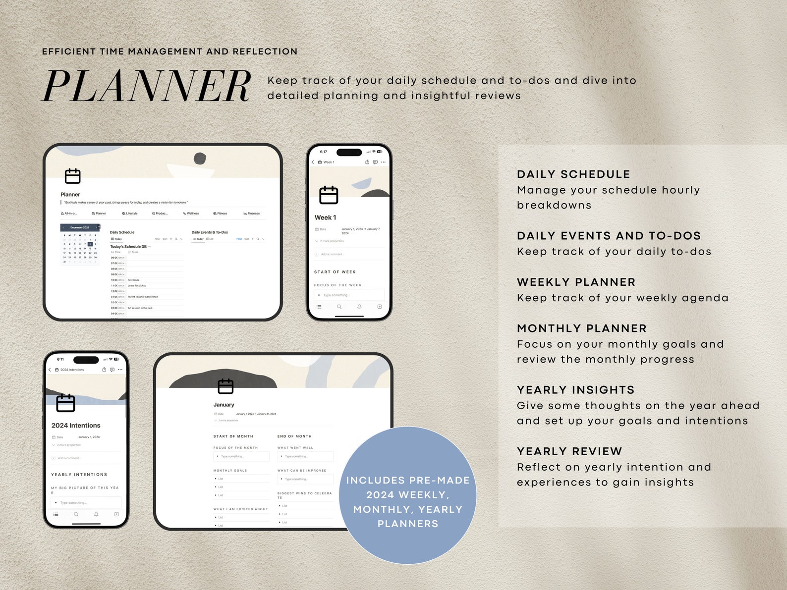 All in One Planner 2024 Notion Template Ultimate Life Planner Notion ...