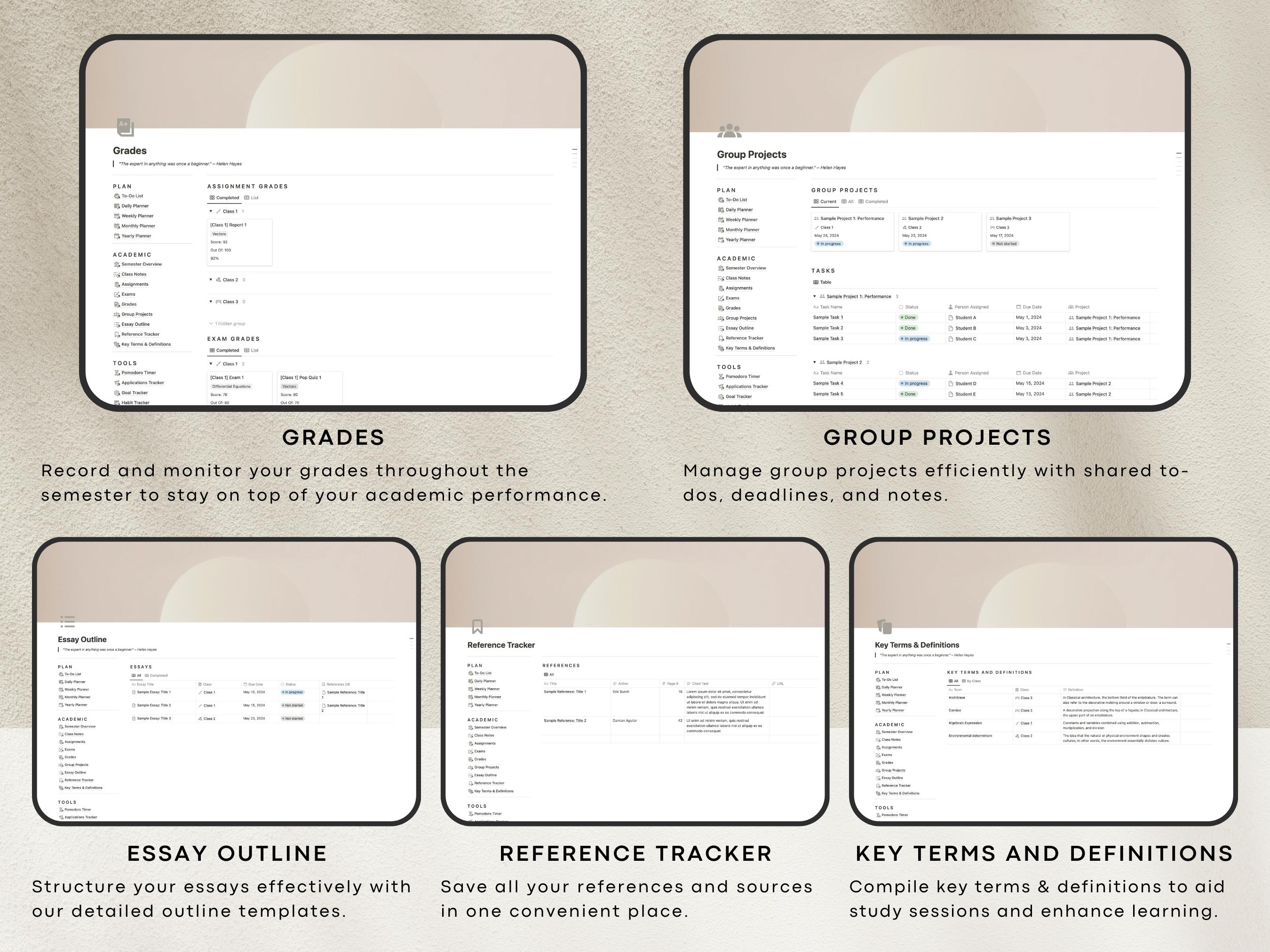 Notion University Planner Template: Student Academic Organizer (digital ...
