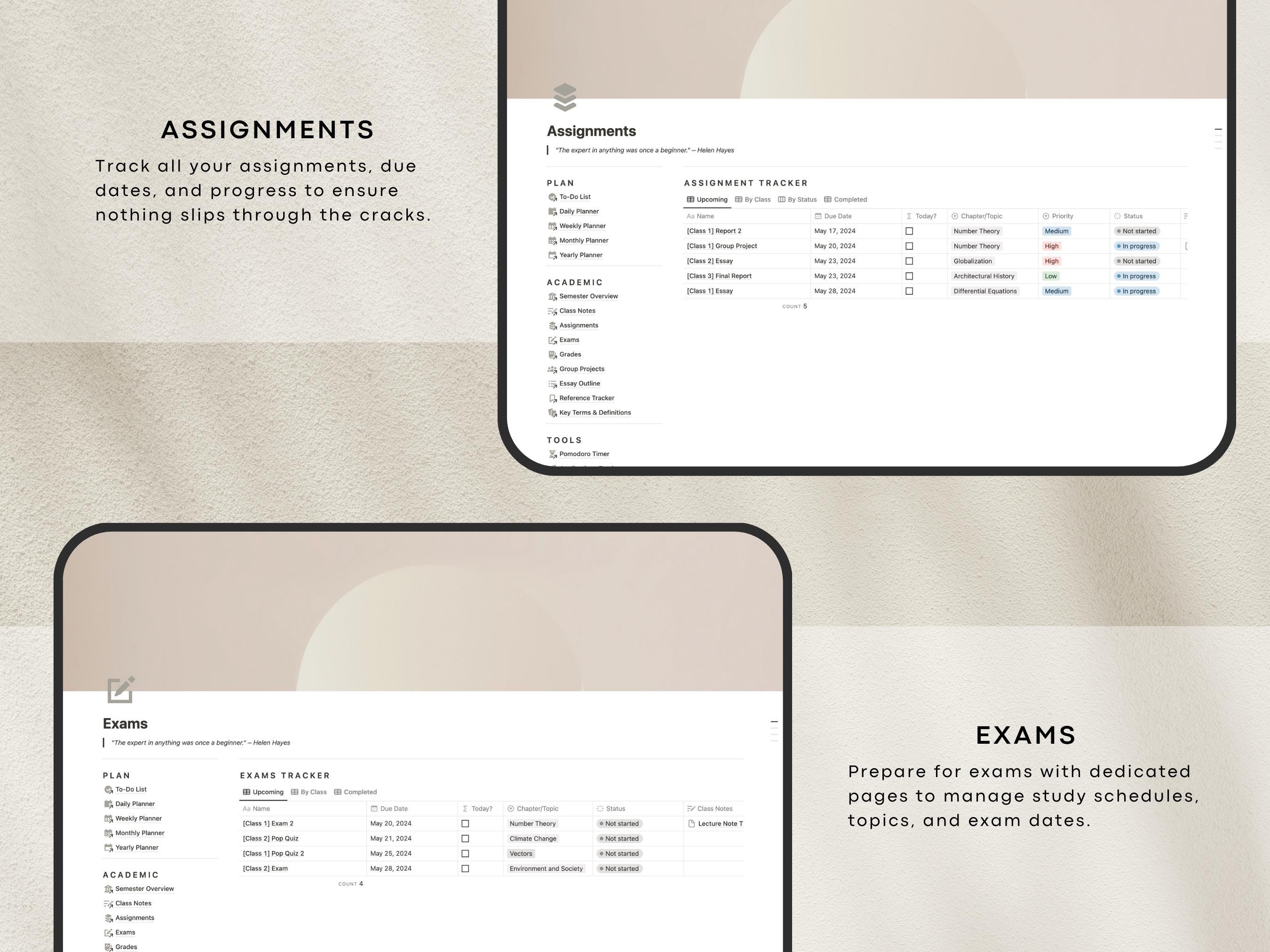 Notion University Planner Template: Student Academic Organizer (digital ...