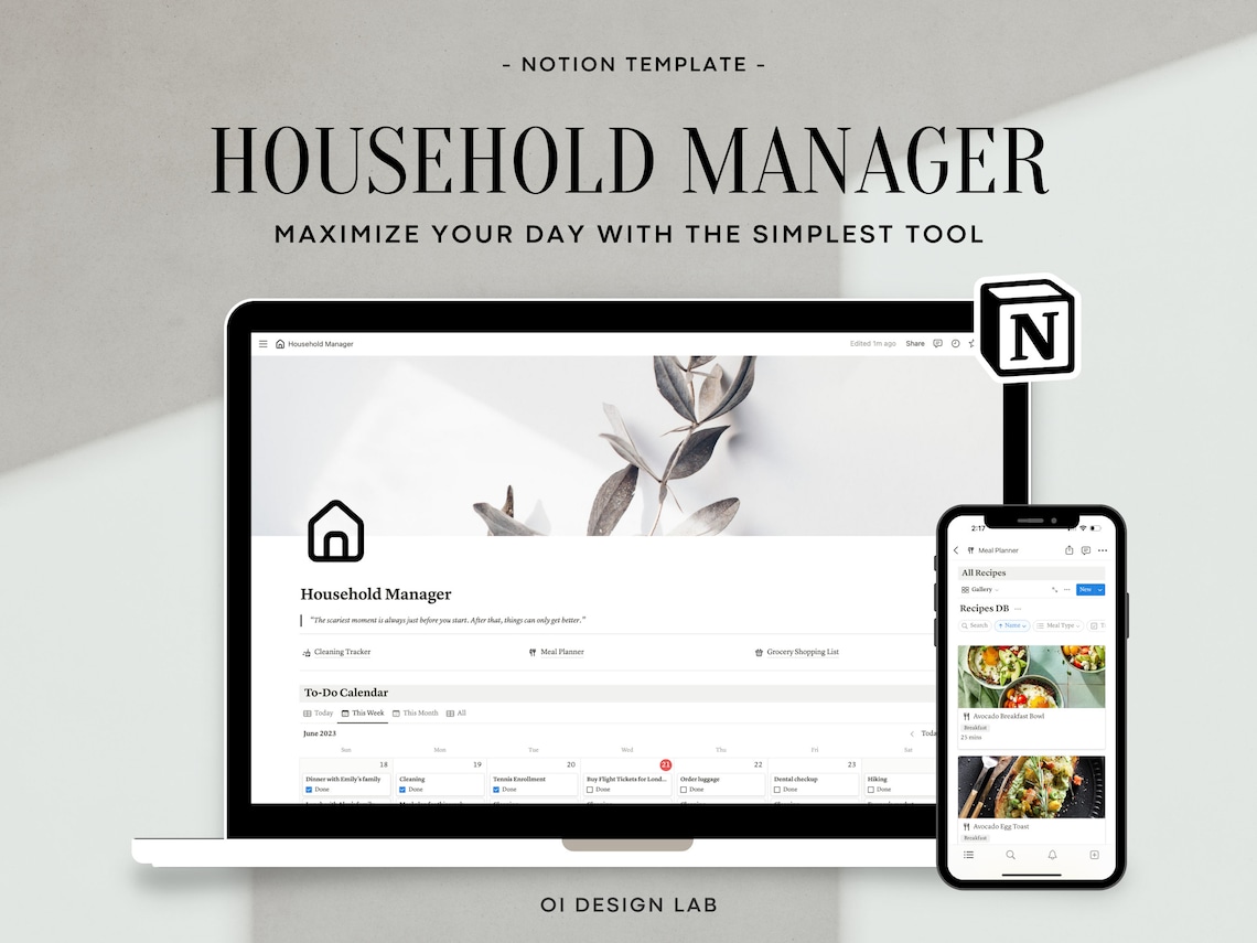 Notion Template Simple Notion Template for Moms Planner Notion Meal ...