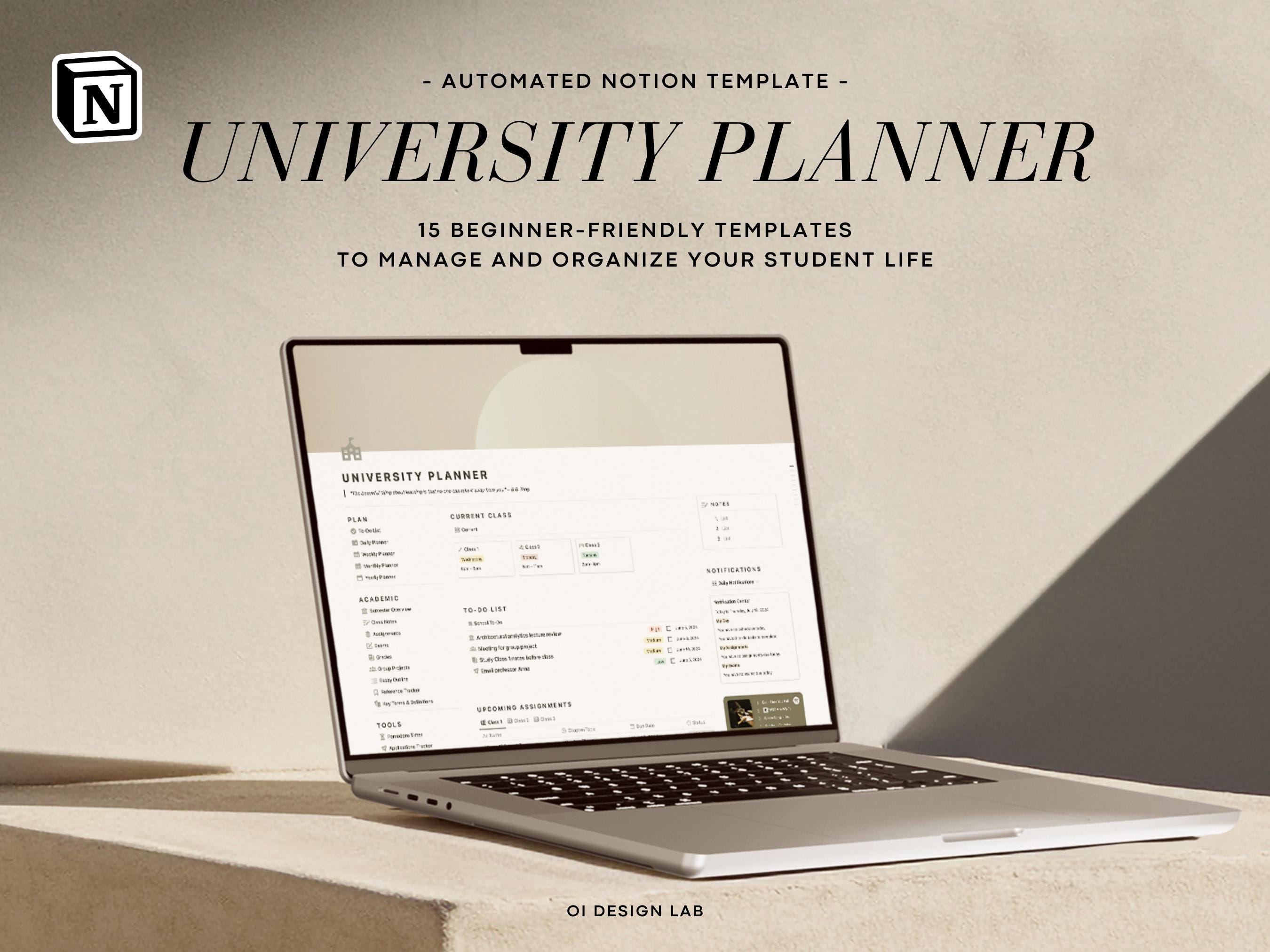 Notion University Planner Template Ultimate Student Planner Notion ...