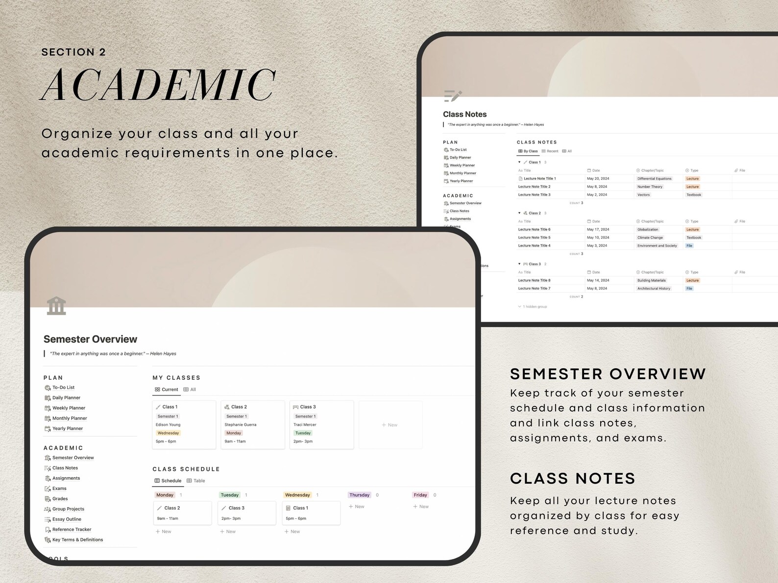 Notion University Planner Template: Student Academic Organizer (digital ...