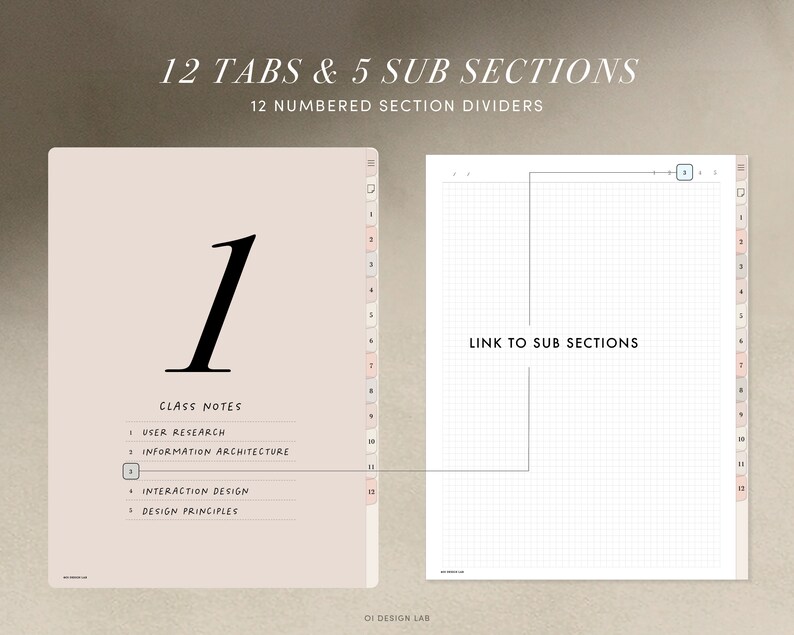 Portrait Digital Notebook Goodnotes Undated Planner iPad Minimalist ...