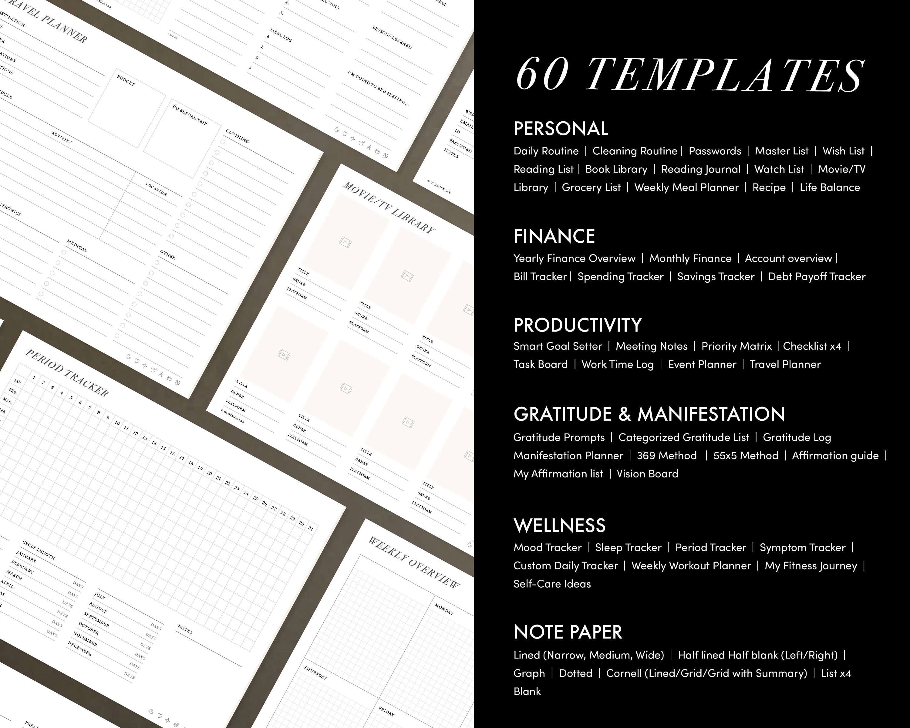 Undated Life Planner Minimalist Goodnotes Undated Digital Planner Apple ...