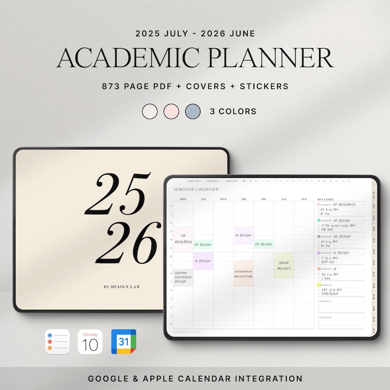 2025-2026 Academic Digital Planner: Student Life Organizer (goodnotes ...
