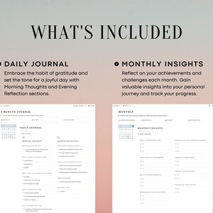 Notion Daily 5 Minute Journal Digital Prompts Notion Template Gratitude ...