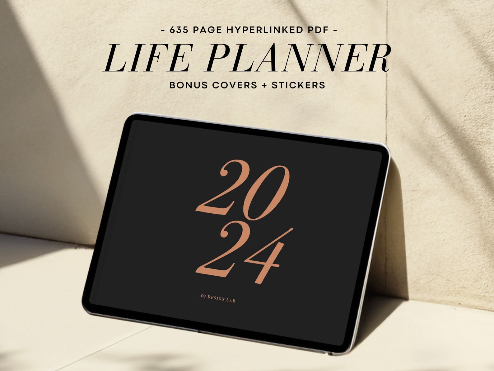 2024 Digital Planner Dark Mode Goodnotes Dated Life Planner Minimalist ...