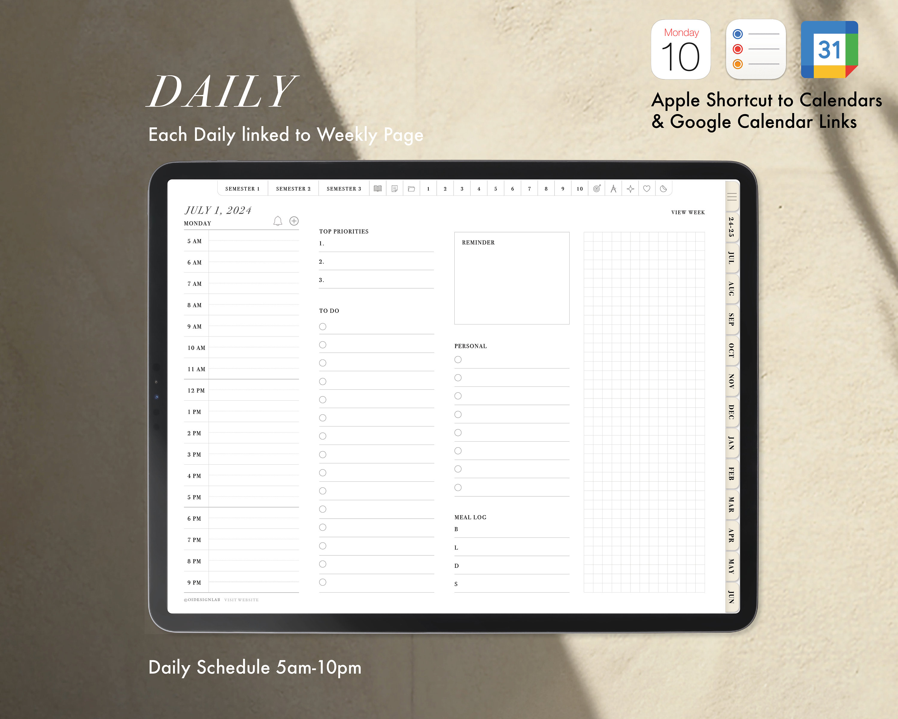 Academic Planner 2024 2025 Student Planner Goodnotes Mid Year Dated ...
