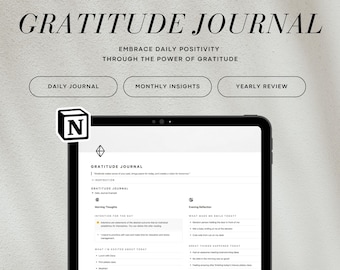 Notion Daily 5 Minute Journal Digital Prompts Notion Template Gratitude ...