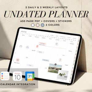 Undated Life Planner Minimalist Goodnotes Undated Digital Planner Apple ...