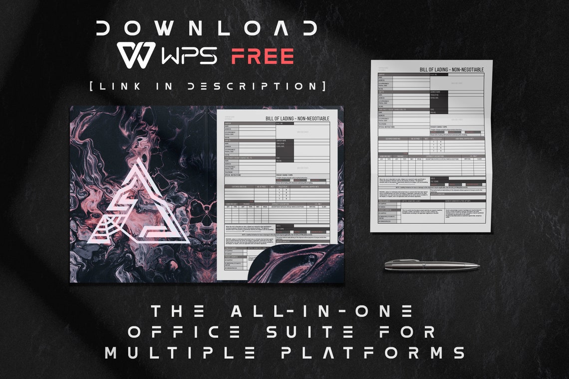 Bill of Lading Template 1 Page Printable Business Form Editable BOL BOL ...