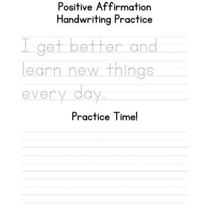 Positive Affirmations Writing Practice Worksheets - Pre-k - Etsy