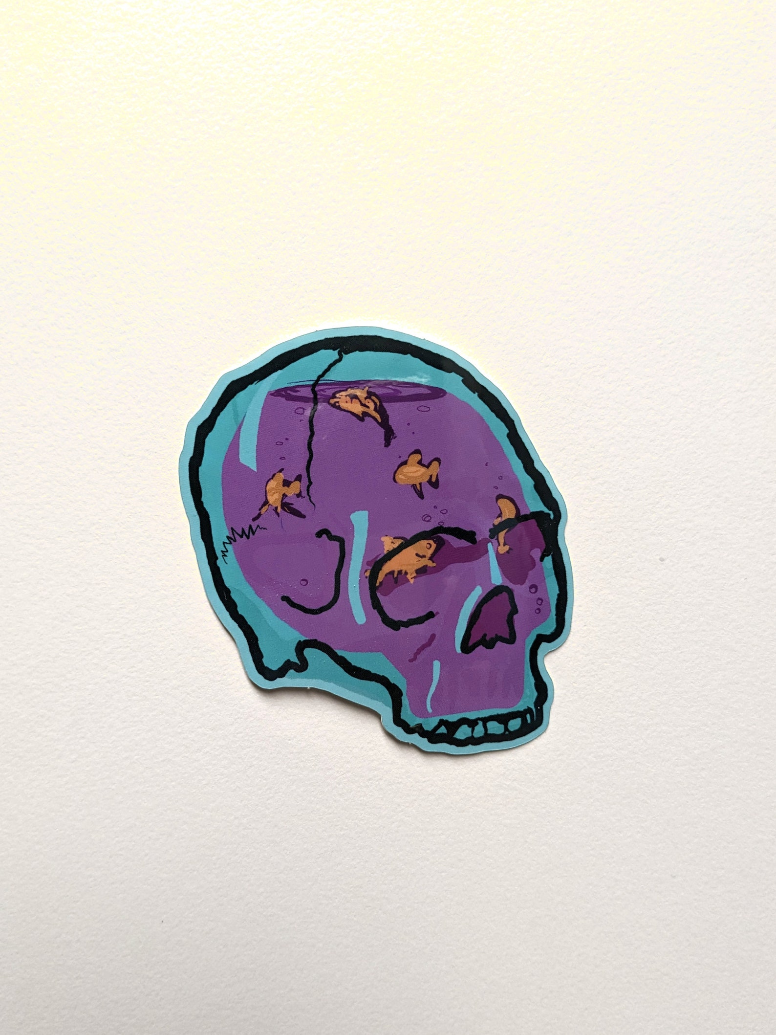 Fishbowl Skull Sticker - Etsy
